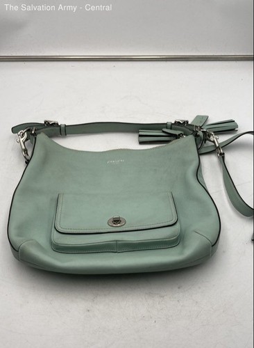 Coach Womens Green Leather Inner Pockets Detachable Strap Zipper ...