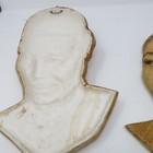 Vtg Mid Century Chalkware Head Wall Plaques Asian Man Woman Asian ...