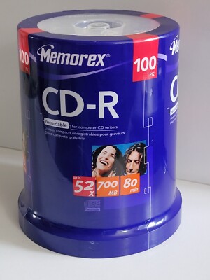 New Sealed 100 Pack Memorex CD-R 52X 700MB 80min Recordable CD's | eBay