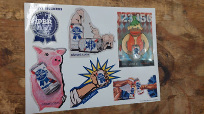 Pabst Blue Ribbon Beer PBR Art Sticker Sheet 6 stickers ***Lot of 5 ...