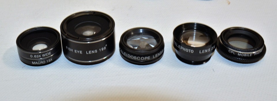 NEW Set 6 cell phone lens 0.63x wide,15x macro,CPL,2x telephoto ...