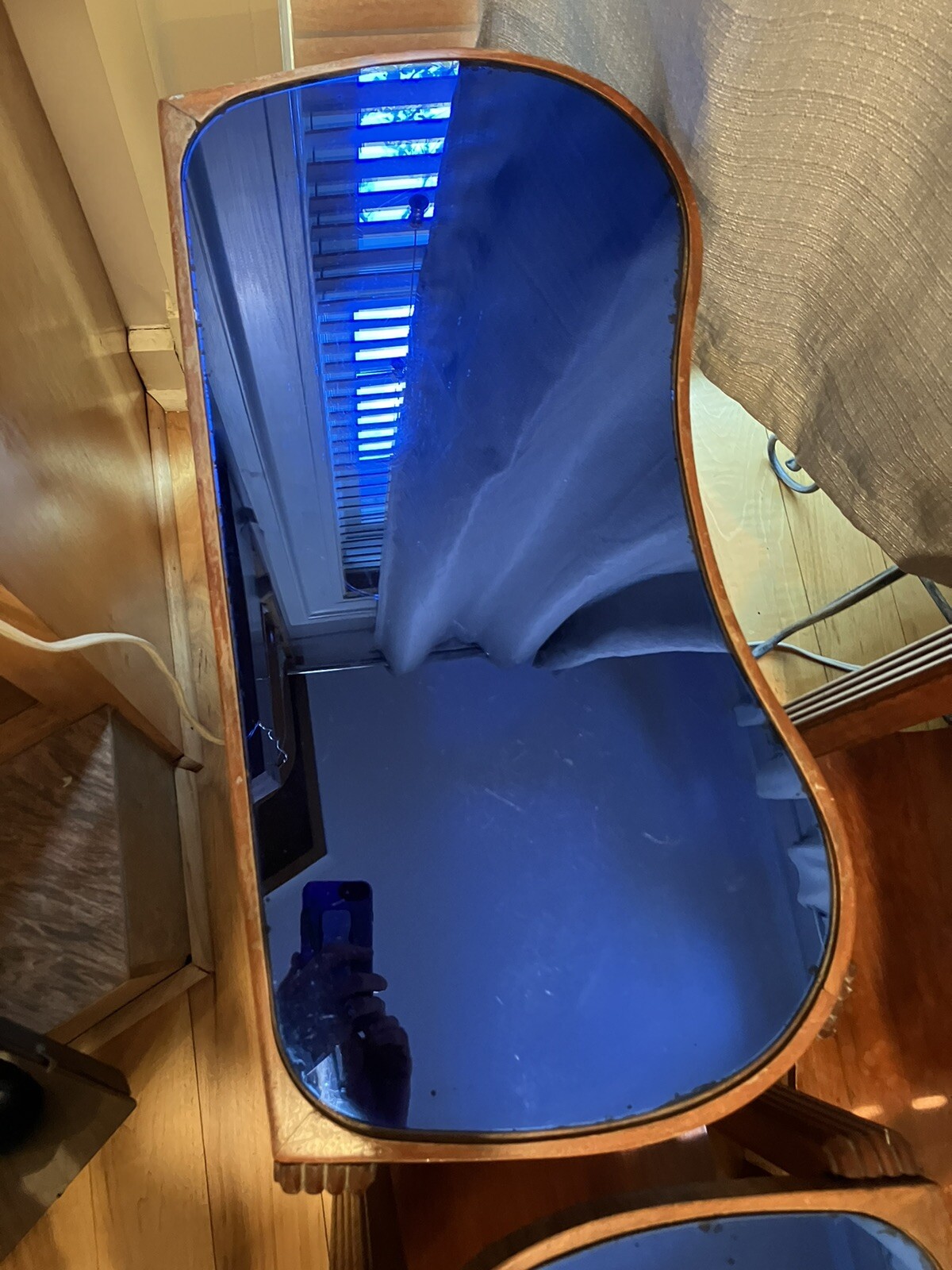 Art Deco Blue Mirror Tables Furniture Wall Mirror Clock Lot 6 Pieces | eBay