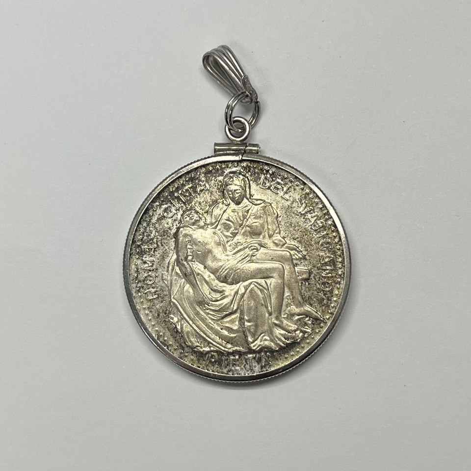 Pope John Paul II Silver Coin Pendant PAVLVS VI PONT MAXIMVS ANNO SANTO ...