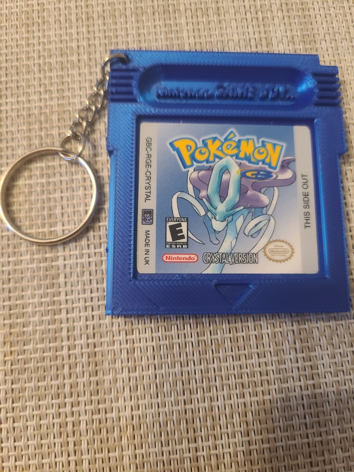 Pokémon Crystal Suicune keychain Gameboy Nintendo cartridge retro anime ...