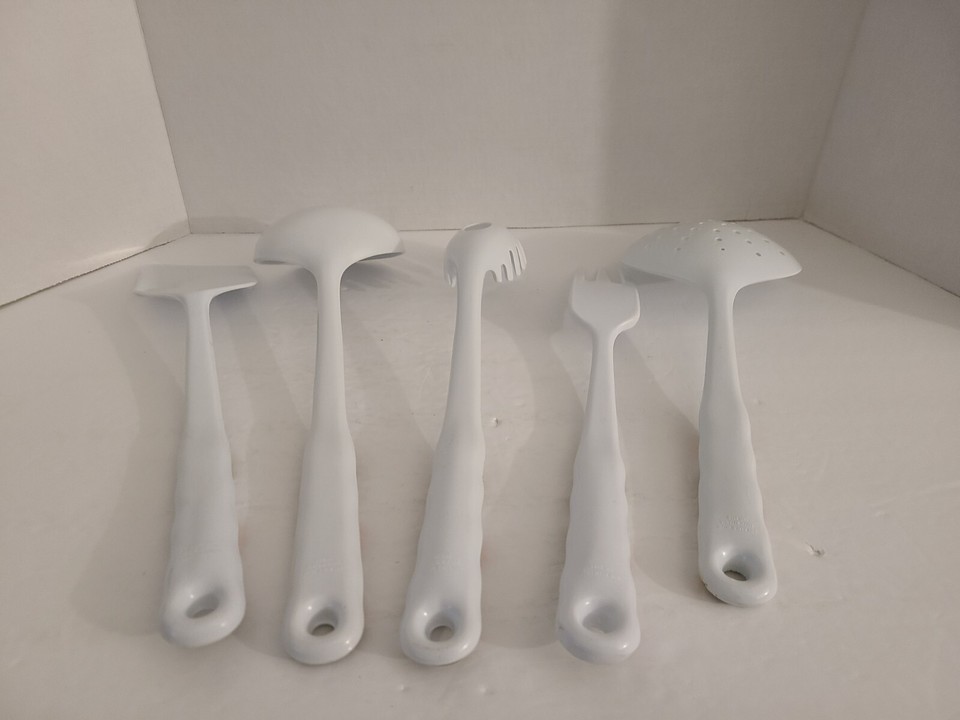 5 Pc Melamine Ware Kitchen Utensils Set, White - FRUIT COLLECTION | eBay