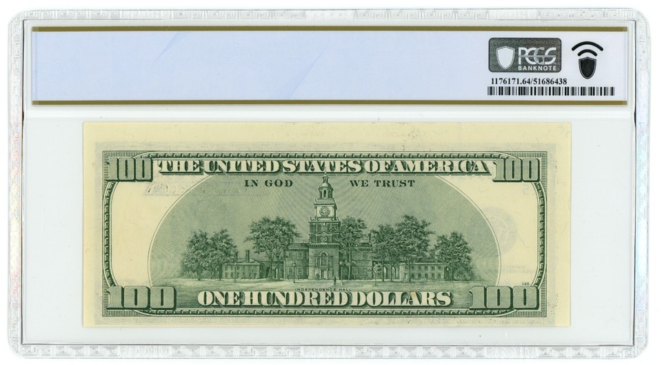 1996 $100 Federal Reserve Note Misalignment Error Fr.2175-E PCGS 64 PPQ ...