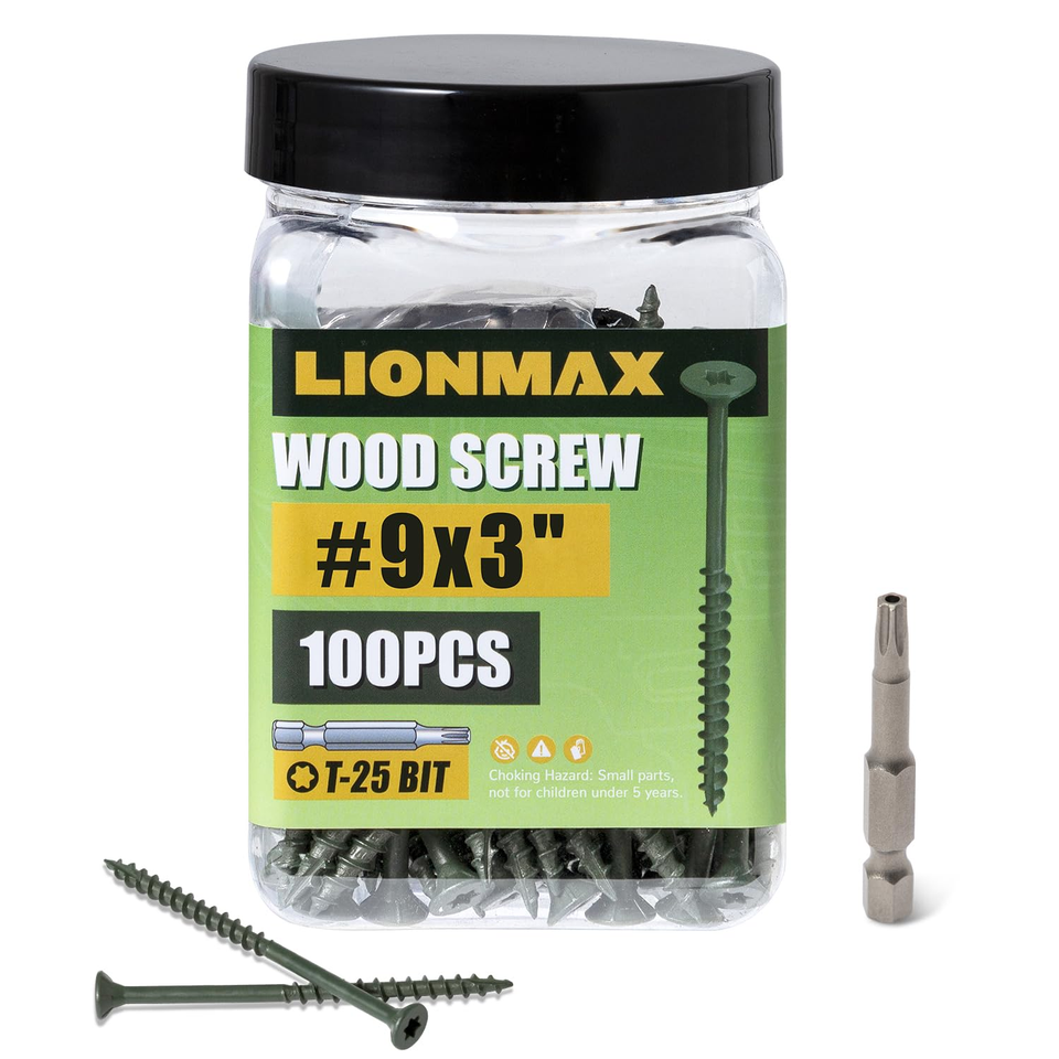 Deck Screws 3 Inch, Wood Screws #9 X 3, 100 PCS, Rust Resistant ...