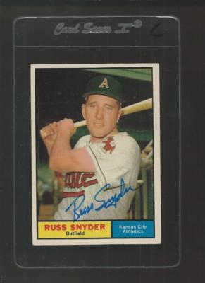 Russ Snyder A's Signed Auto 1961 Topps #143 Baseball Card Autograph C ...