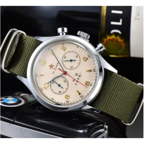 Mens Watch 1963 Pilot Watch 42mm Retro Quartz Chronograph. | eBay UK