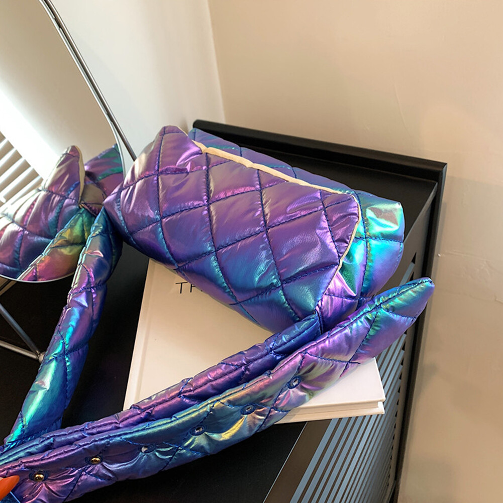 Gradient Color Cotton Padded Bag Quilted Women Messenger Bag for Work ...