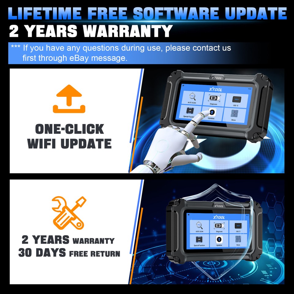 XTOOL D5 Car Diagnostic Tool OBD2 Scanner SRS ABS ENGINE AT Code Reader ...