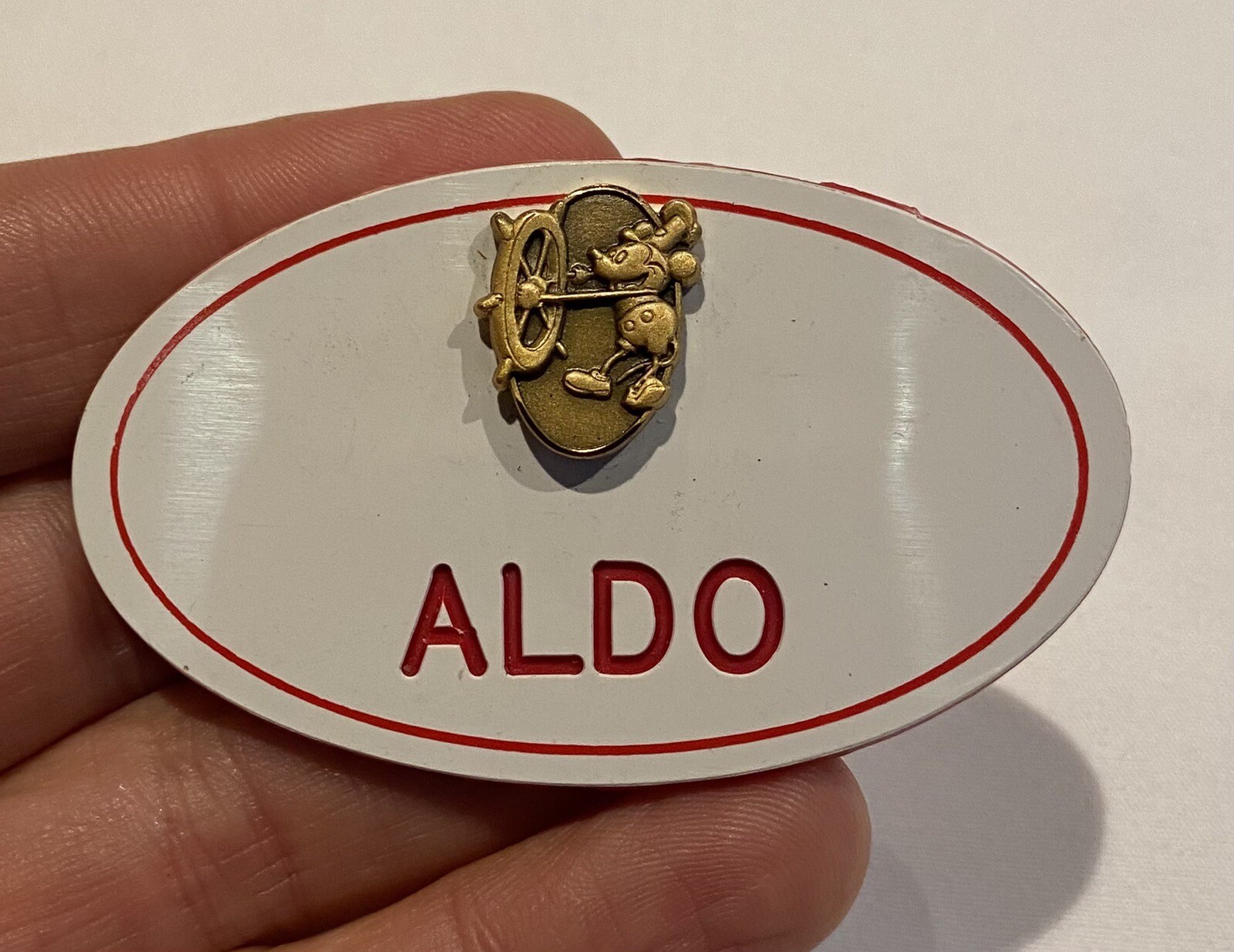 Disney Cast Member Service Award Pin 1 Year Steamboat Willie + Name ...