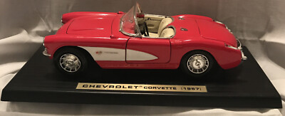 1957 Chevrolet Corvette Red Toy Car Road Legends 1/18 Scale Die Cast ...