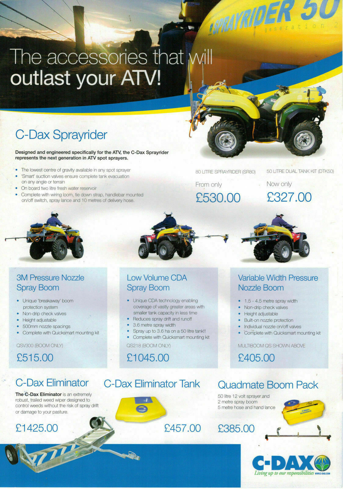 C-Dax Sprayrider & Sprayers For ATV's Brochure / Leaflet 0522F | eBay UK