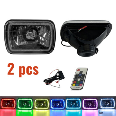 7X6" 5x7 7 Colors Change RGB LED Halo Headlights Lamps Driver ...