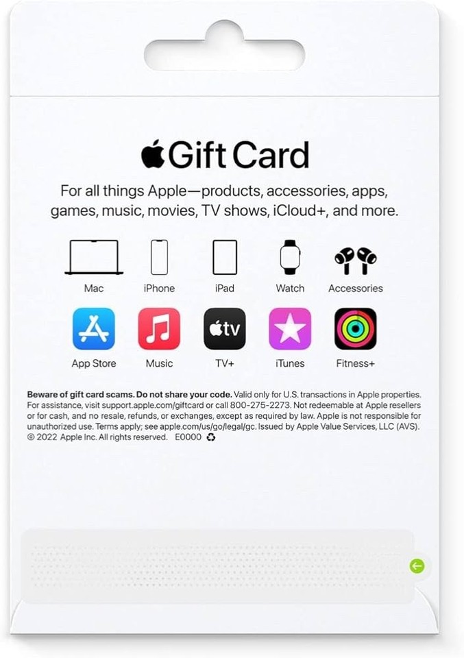 Apple Gift Card - App Store, iTunes, iPhone, iPad, AirPods , MacBook ...