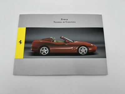 FERRARI 575 SUPERAMERICA WARRANTY CARD | BLANK SERVICE MANUAL BOOKLET ...