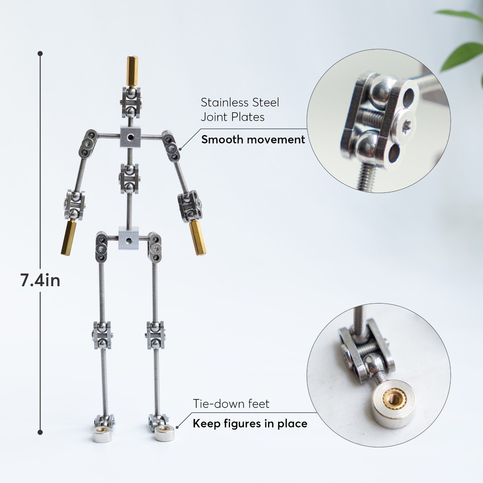 DIY Stainless Steel Human ARMATURE KIT for Studio Stop-Motion Animation ...