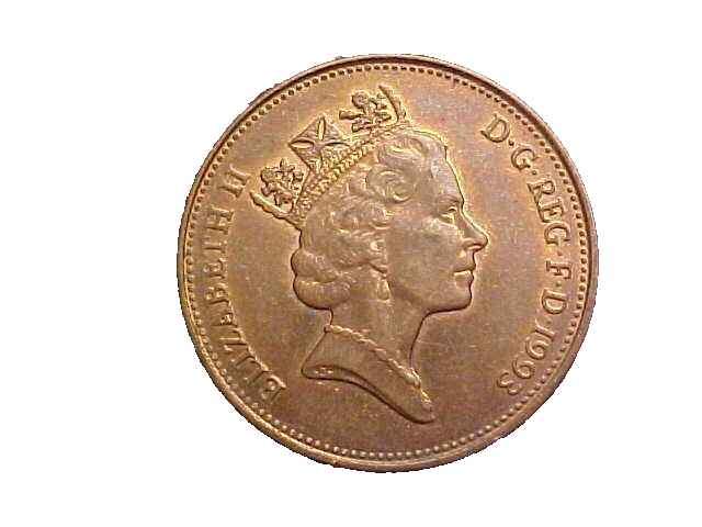 1993 Great Britain 2 Pence Elizabeth II Magnetic KM# 936a - High Grade ...
