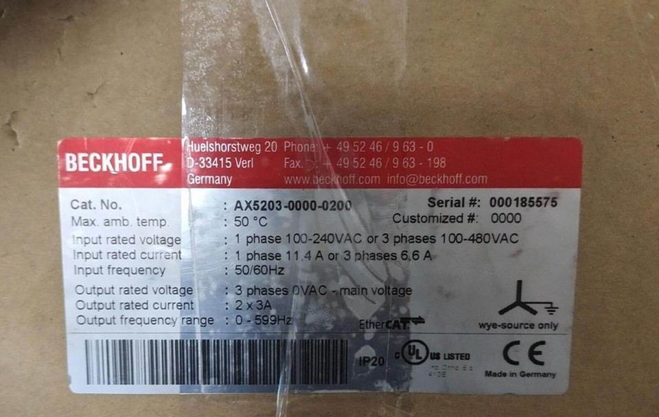 NEW AX5203-0000-0200 Beckhoff Servo drive AX5203-0000-0200 1PC ...