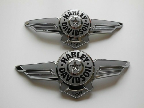 GENUINE HARLEY DAVIDSON FUEL GAS TANK EMBLEMS EMBLEM BADGES FATBOY | eBay