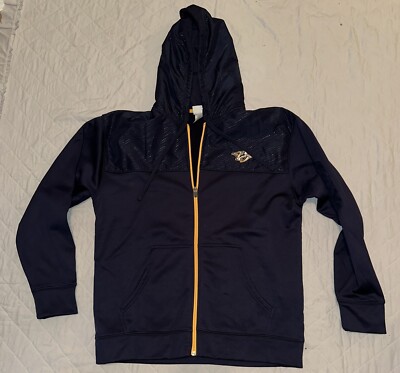 Men's Nashville Predators Full Zip Fleece Jacket Coat Hooded Size Large ...