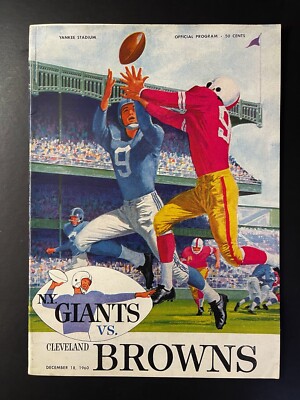 12/18/1960 Cleveland Browns at New York Giants Program Jim Brown 2 TD ...