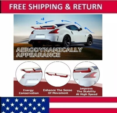 Fit For Nissan 370Z Coupe 2009-2021 White & Red ABS Trunk Spoiler N ...
