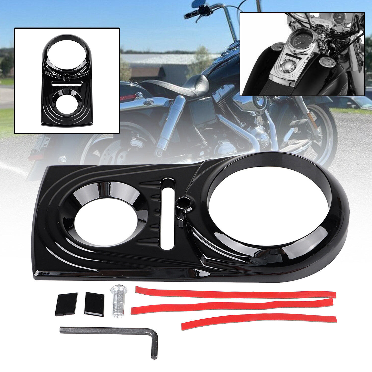 Dash Panel Insert Cover For Harley Softail Dyna FXDWG FXSTC 1993-2015 ...