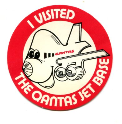 Vintage Airline Luggage Label Sticker I Visited the QANTAS Jet Base | eBay