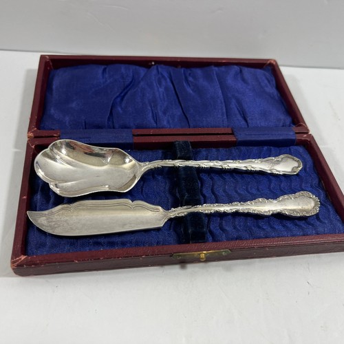 Antique Lee and Wigful Silverplate 2 Piece Sugar Shell & Butter Knife ...