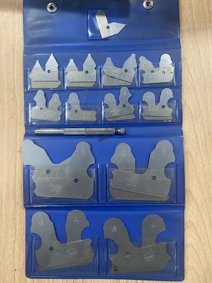 Helios Machinist Radius Gage Set 1/64-1/2 inch Made in Germany. | eBay