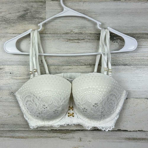 Cacique womens 34DD White lace Boost strapless bra, underwire new | eBay