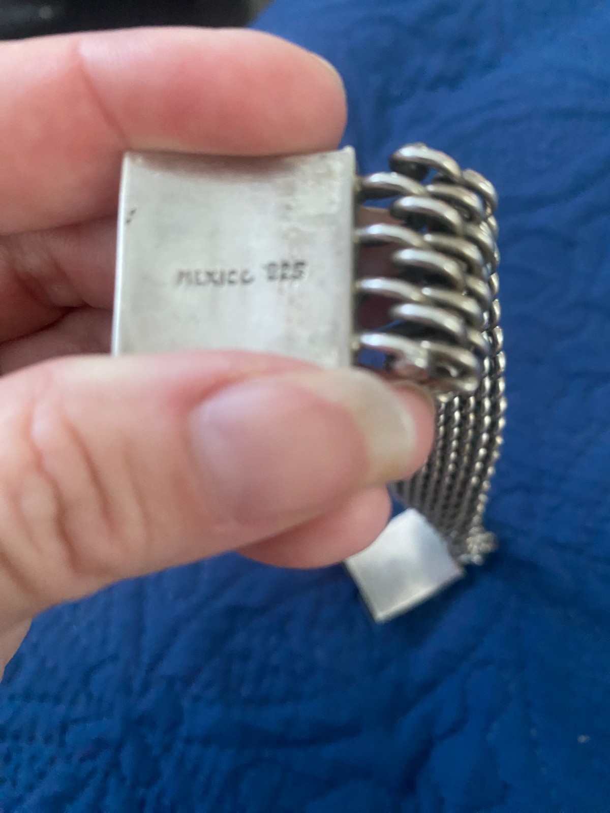 Stamped Mexico 925 sterling silver bracelet - Gem