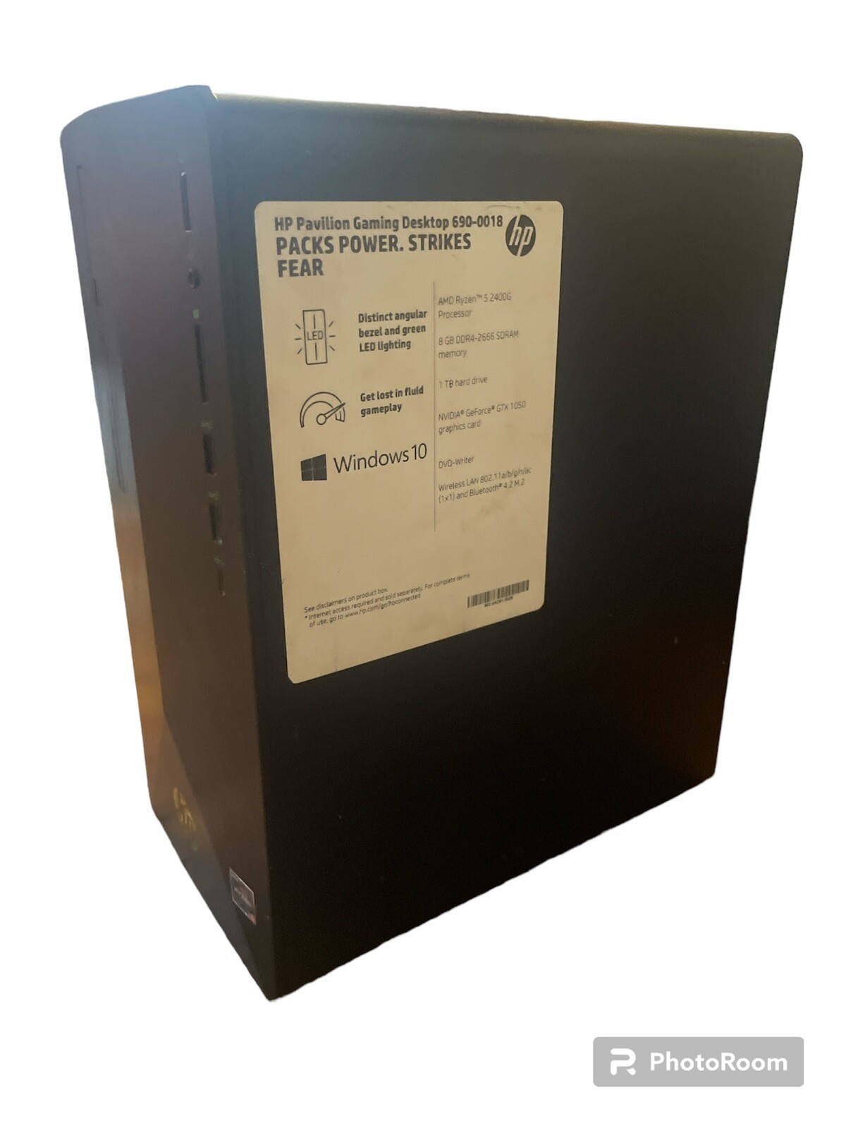 HP Pavilion 690-0083w (1TB, AMD Ryzen 5., 3.6GHz, 8GB) Gaming Desktop ...