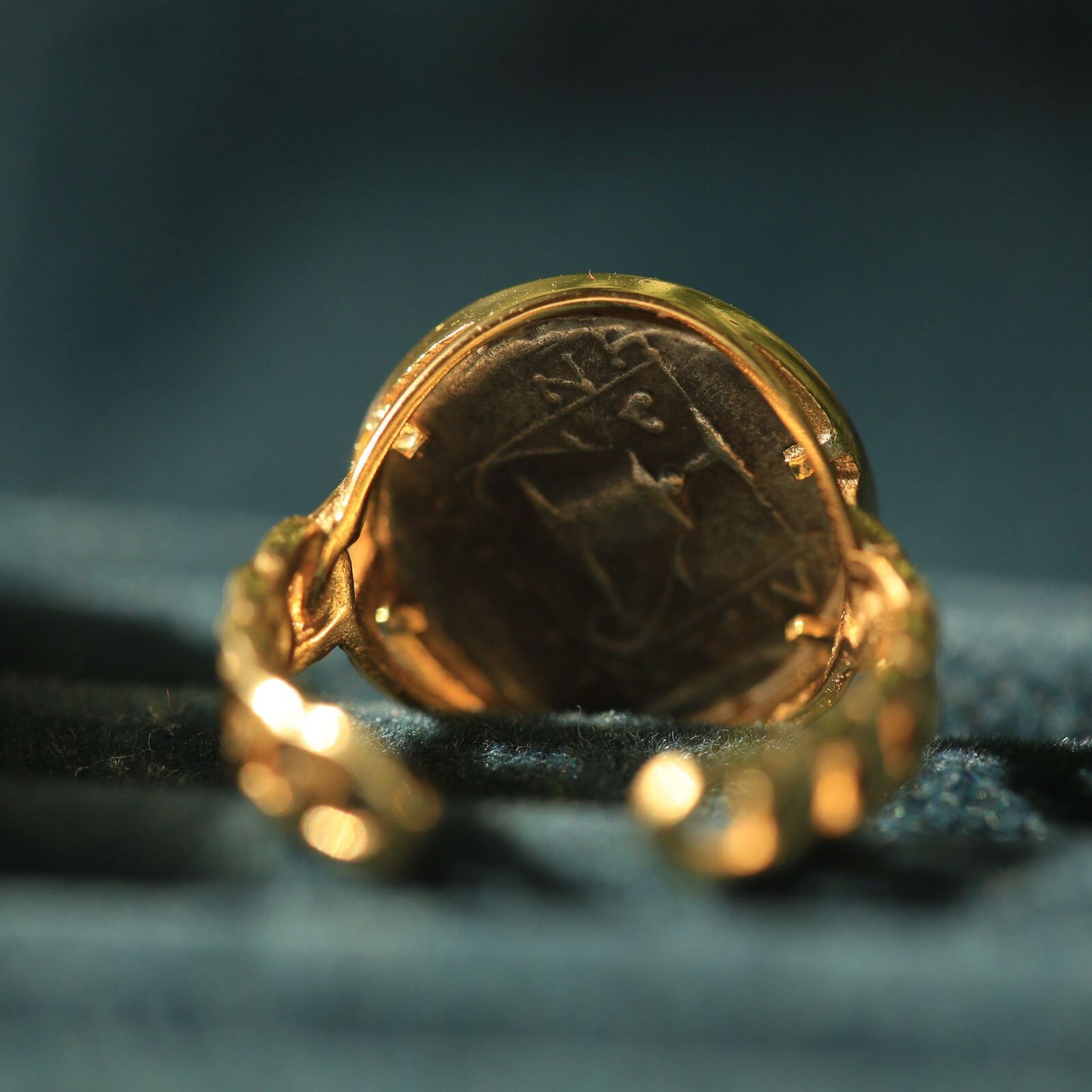 D18 Ring Greif Fabelwesen Nachbildung antike Münze Silber 925 vergoldet ...