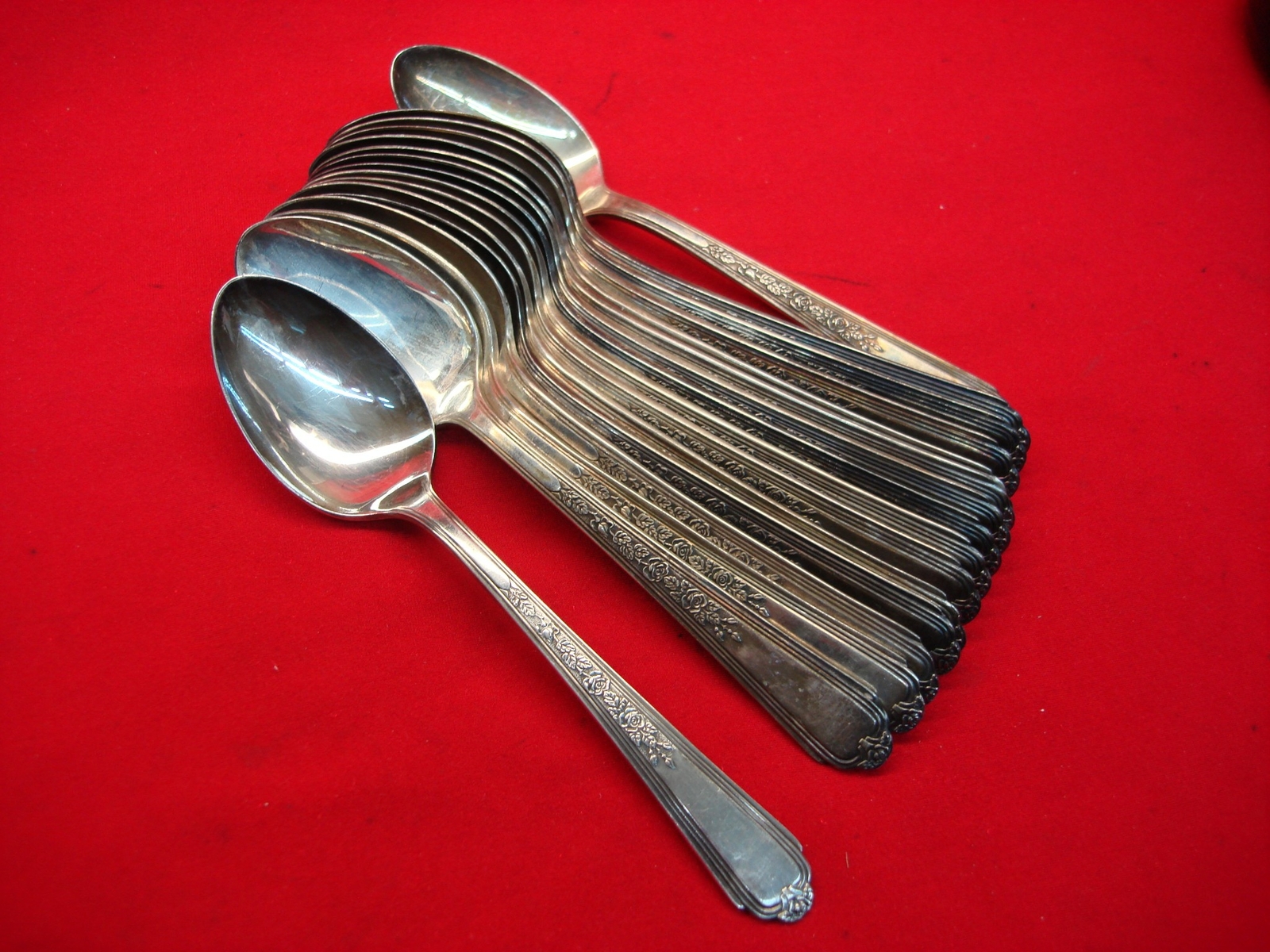 VINTAGE PLYMOUTH SILVER PLATE - JEWEL PATTERN - 16 TEASPOONS - FANCY ...