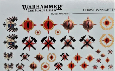 House Makabius 1 Transfer Sheet Cerastus Lancer Tiran Horus Heresy ...