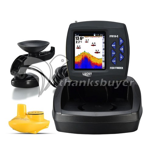 F918-C180W Sonar Fish Finder with Wired and Wireless Sensors 180M/590 ...