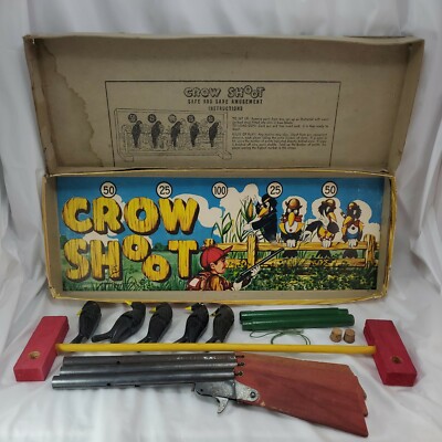Vintage 1950s Jaymar Crow Shoot Game complete with 3 Toy Rifles , 5 ...