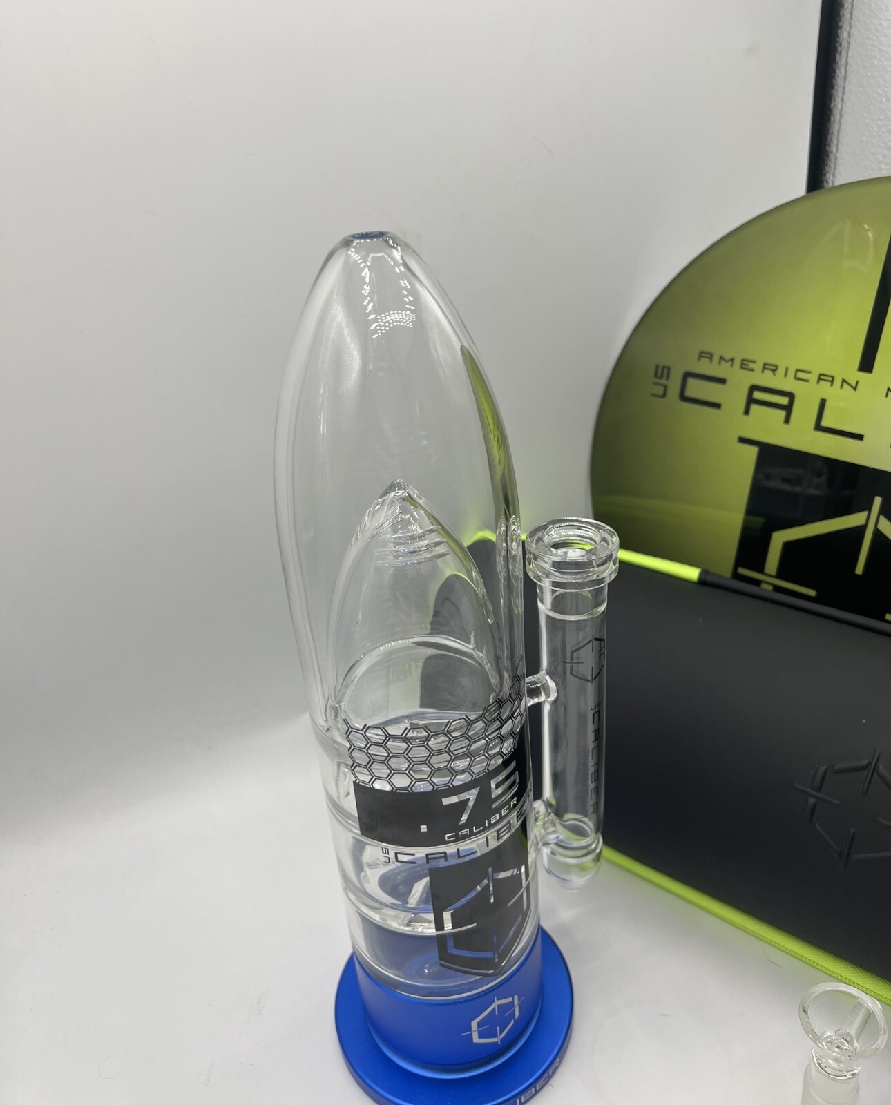 NEW BLUE Glass Water Pipe Hookah Bong USA Made 13" .75 Caliber Twin ...