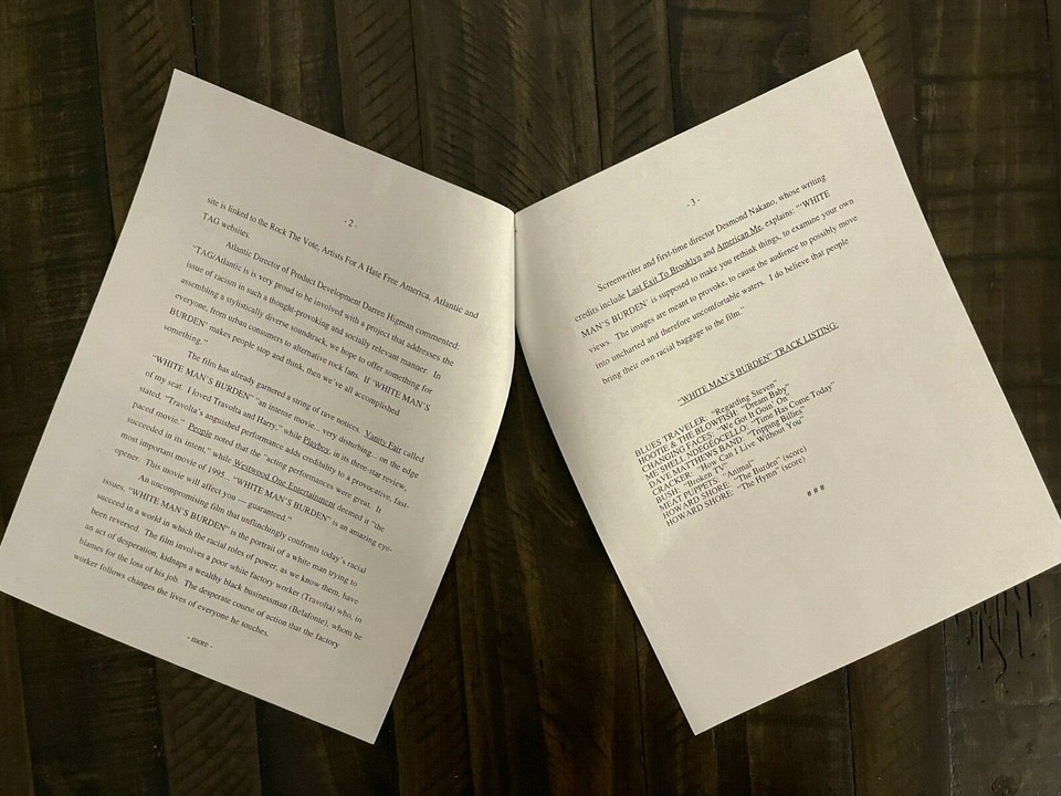 WHITE MAN'S BURDEN Press Kit PRPK253 | eBay