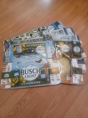 Lot of 7 Different Busch Light Empty Collectible Beer Can Box Cases Man ...