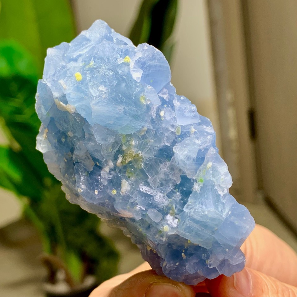 96G Top! Natural Blue Calcite ClusterRoughTextured Crystal gemstone ...