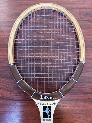 Vintage Wilson Chris Evert Autograph Wood Tennis Racquet, Light 4 1/8 ...
