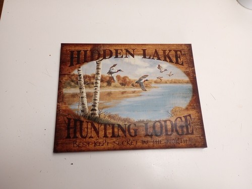 Hidden Lake Hunting Lodge Fabric Picture | eBay