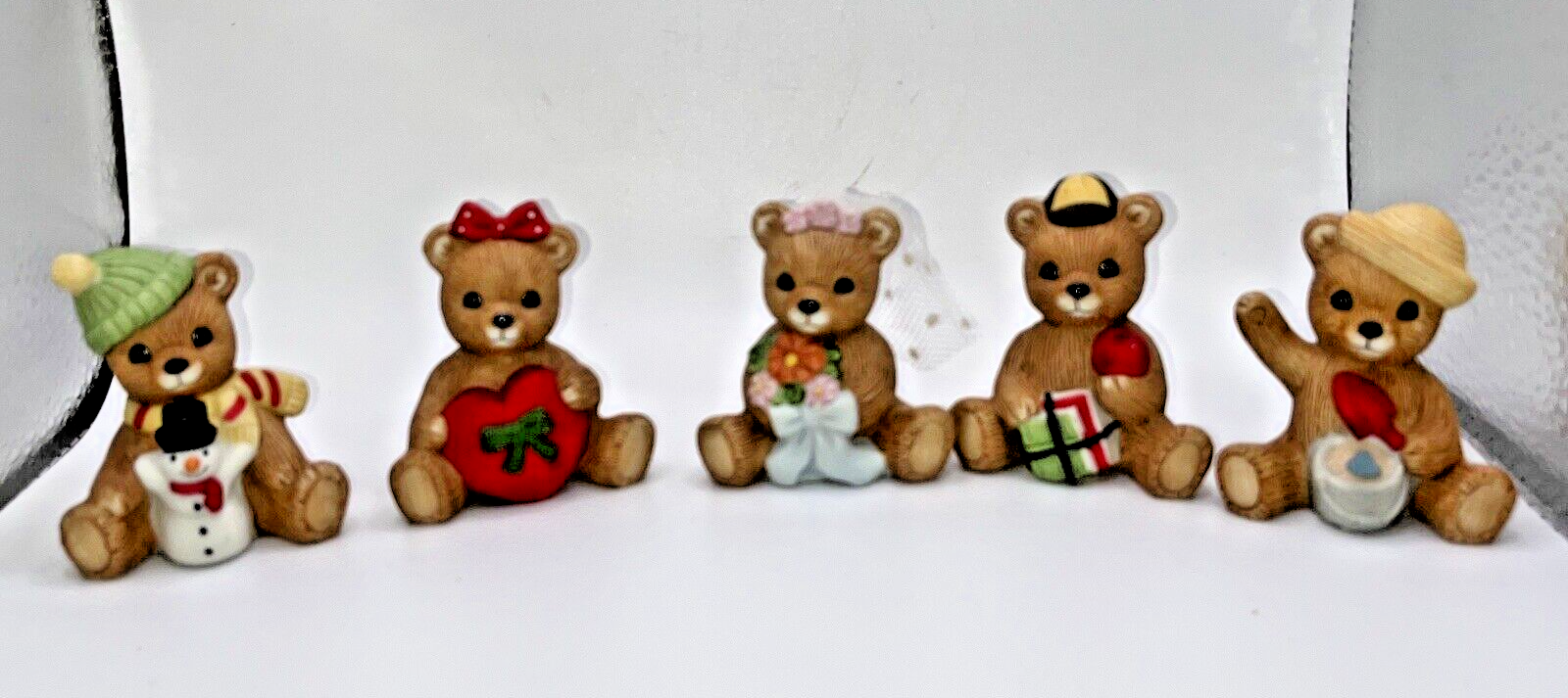 Homco Home Interiors Set of 5 Ceramic Calendar Bears Jan Feb Sept June ...