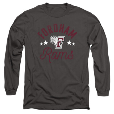Fordham University Adult Long Sleeve T-Shirt Rams, Charcoal, S-3XL | eBay