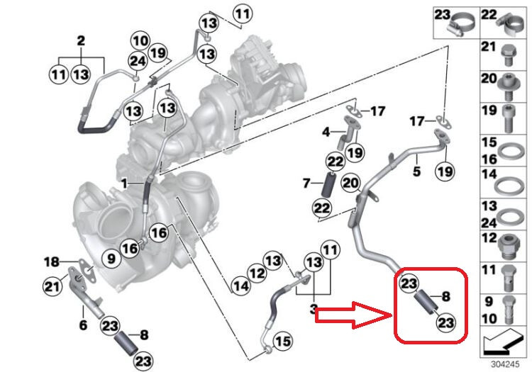 Oil Return Hose for BMW 1er 3er 5er 6er 7er X1 X3 X5 X6 New 11427795976 ...