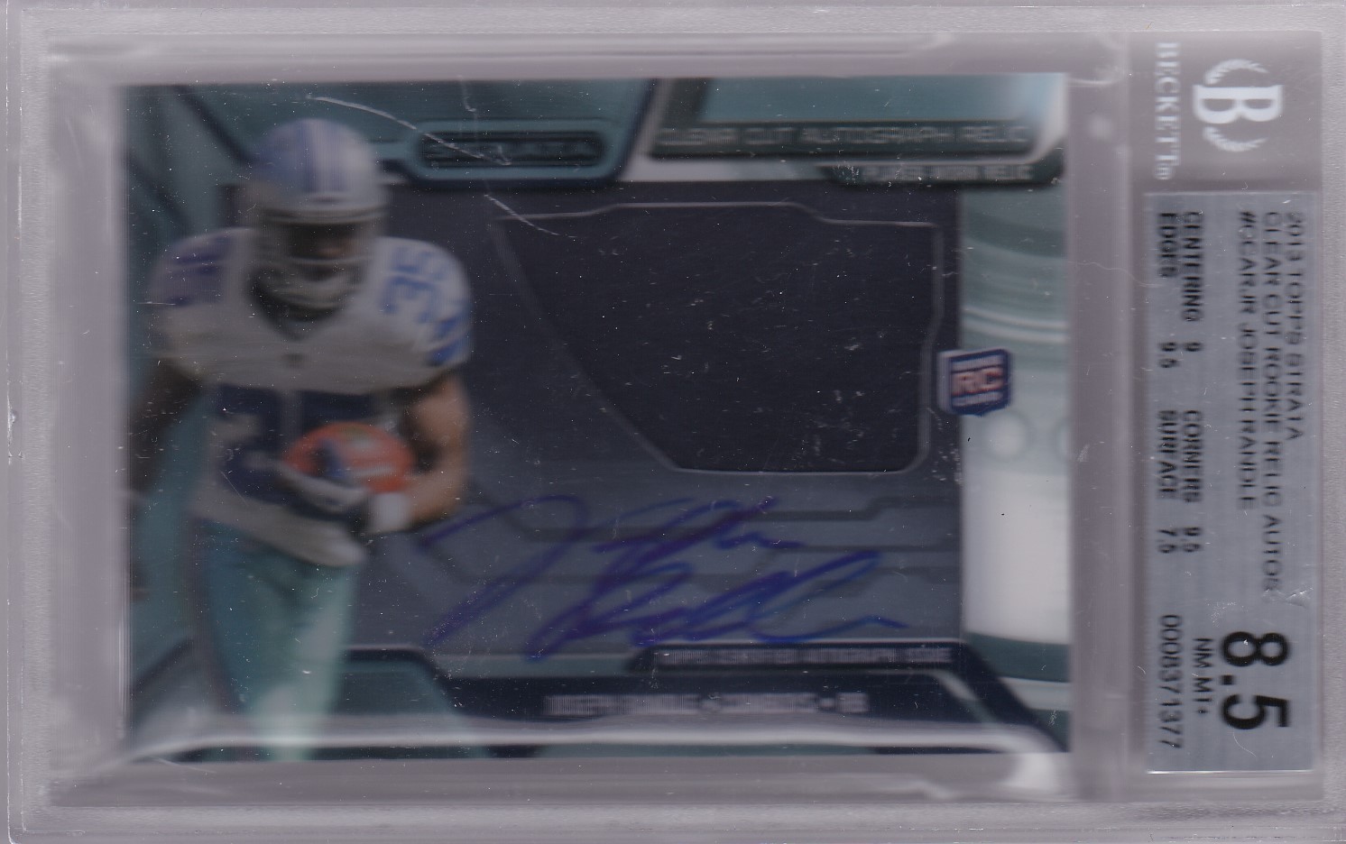 JOSEPH RANDLE 2013 Strata Clear Cut Relic Autograph RC BGS 8.5/10 auto ...